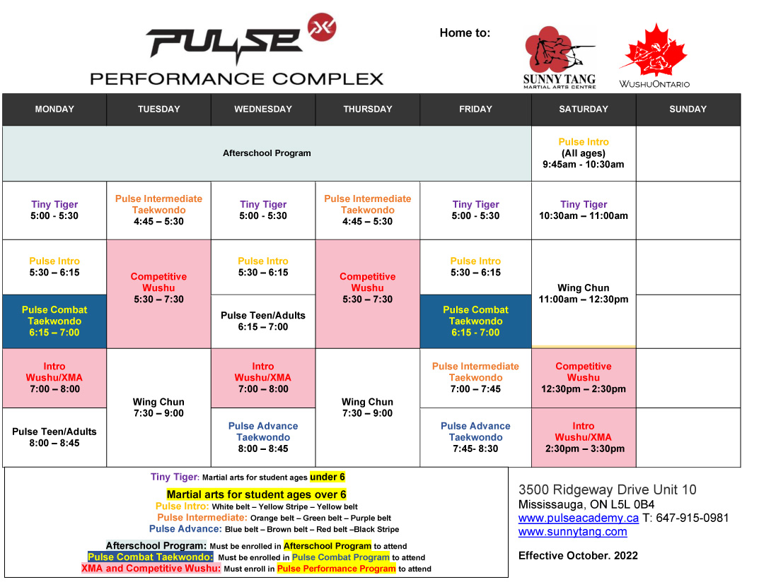 Pulse Mississauga Class Schedule pulse-mississauga-class-schedule